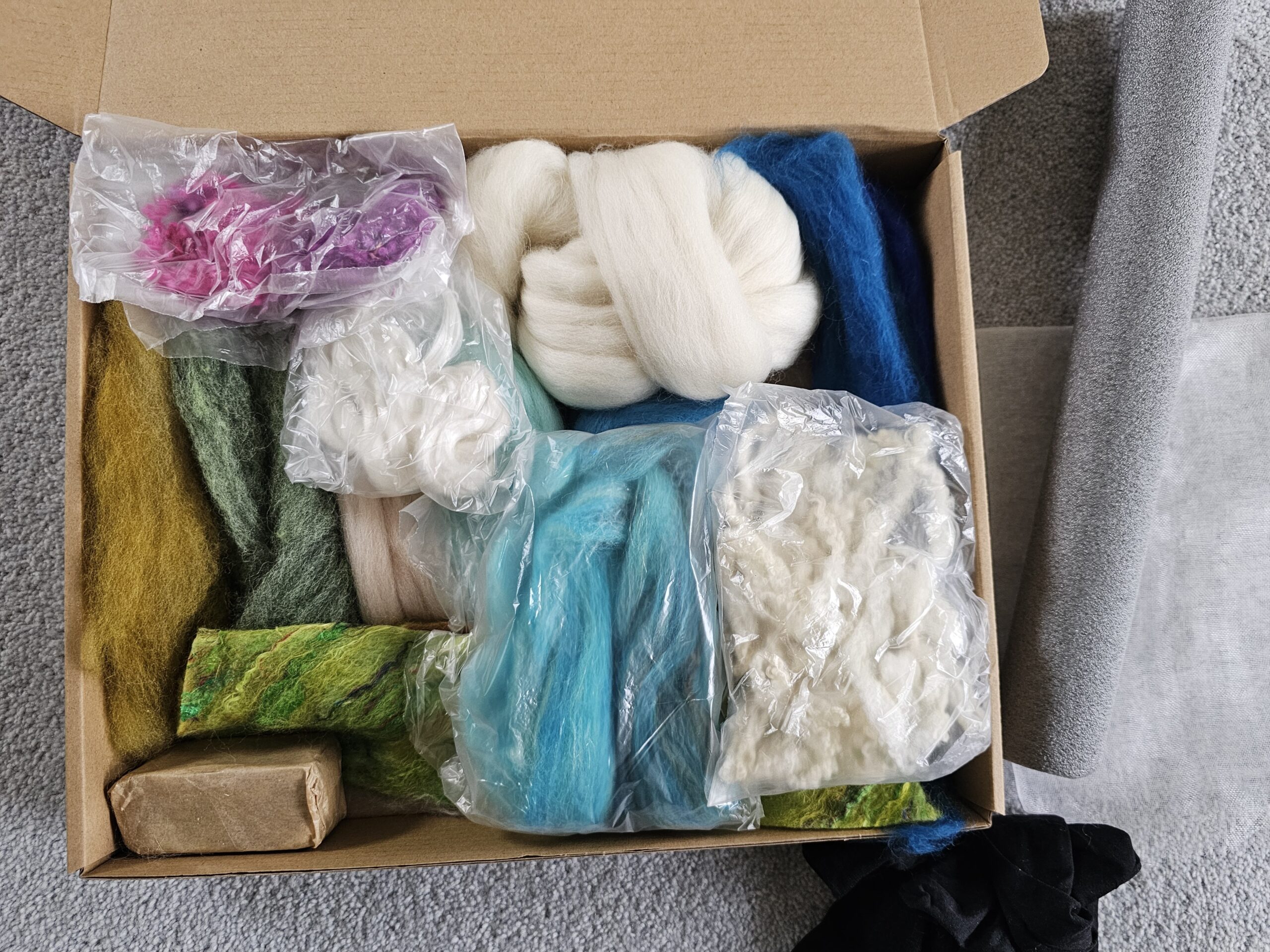 Seascape Picture wet felting kit | Karen Stewart Textiles